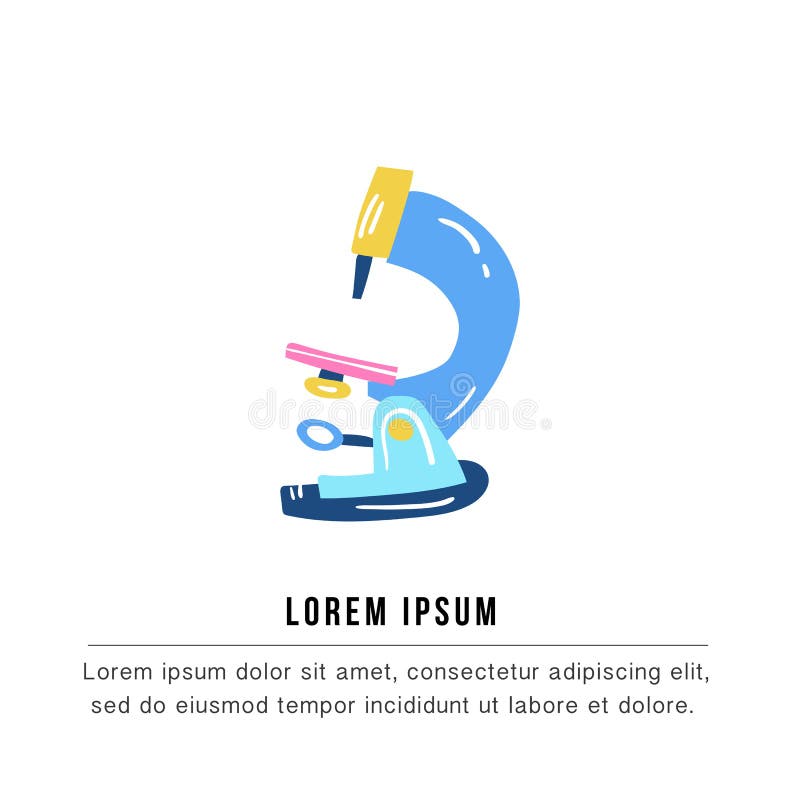 Hand Drawn Medical Microscope. Vector Illustration with Text Stock ...