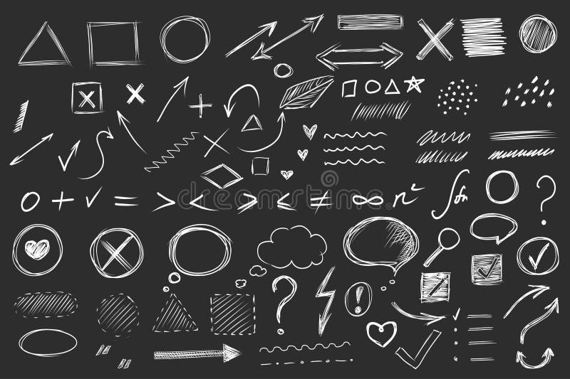 Hand Drawn Mega Set Elements in Flat Graphic Design. Collection Objects ...