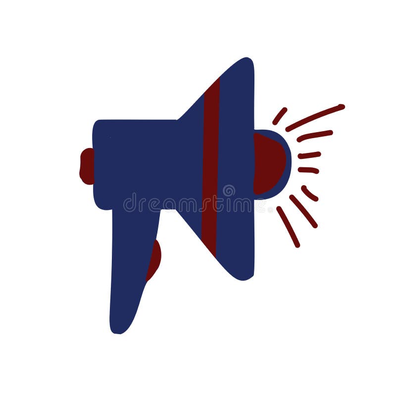 Hand Drawn Megaphone Isolated on a White. Vector Illustration Stock ...