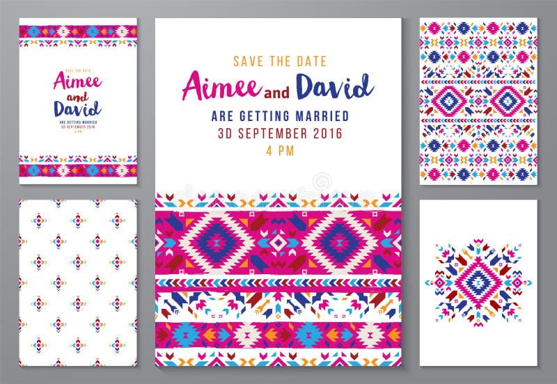 Hand Drawn Mexican Templates Set Stock Vector - Illustration of icon ...