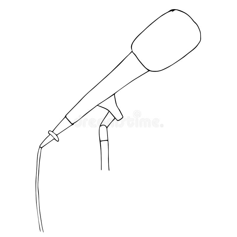 Hand Drawn Microphone. Vector Scribble Microphone Stock Vector ...