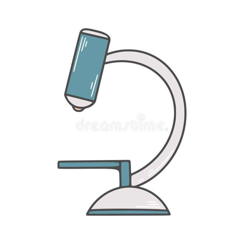 Hand Drawn Microscope Vector Illustration Stock Vector - Illustration ...