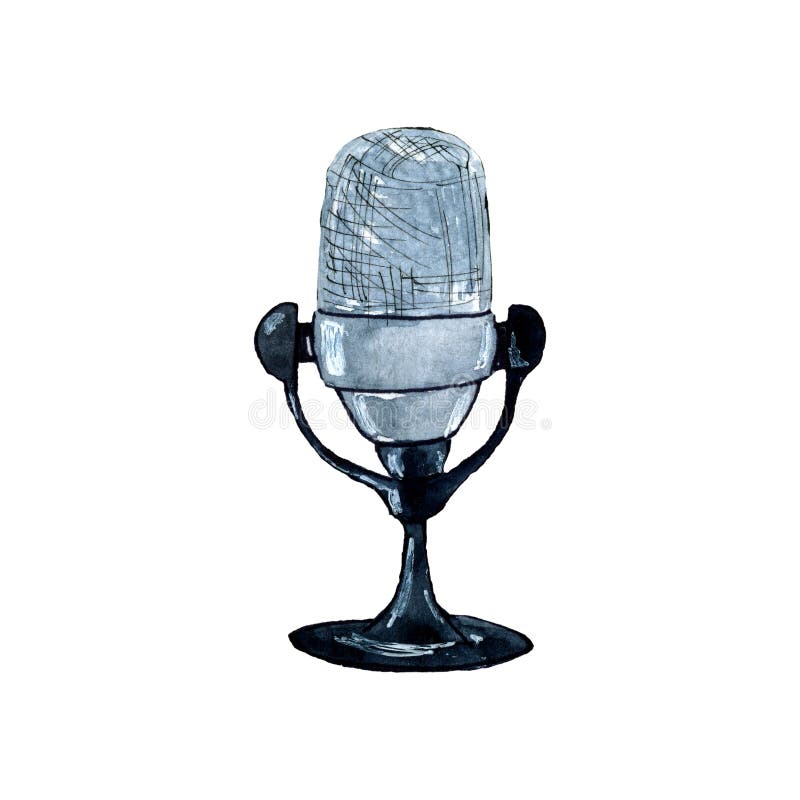 Watercolor Microphone Stock Illustrations – 859 Watercolor Microphone ...