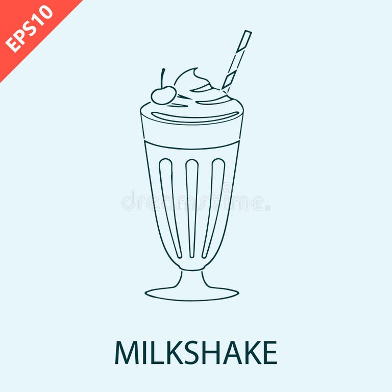 Hand Drawn Milkshake Design Vector Flat Isolated Illustration Stock ...