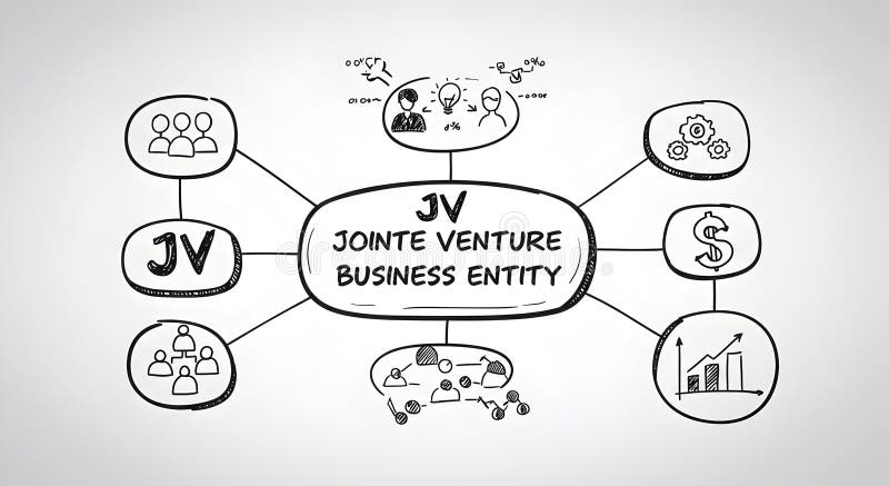 Hand-Drawn Mind Map Illustrating a Joint Venture Business Entity ...