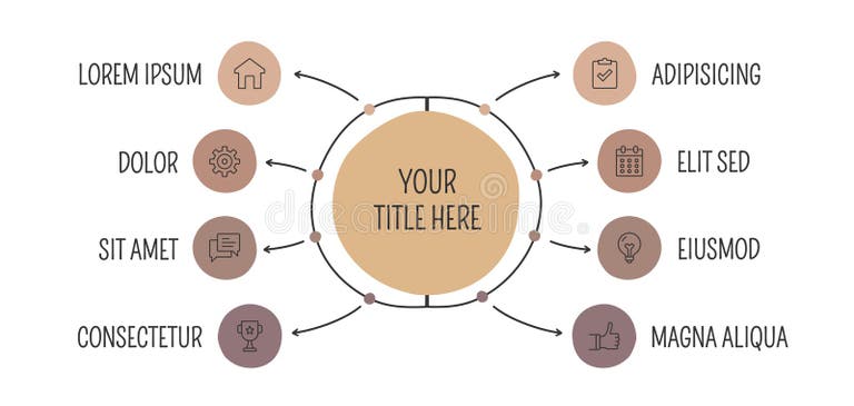 Hand Drawn Mind Map Template Stock Vector - Illustration of information ...