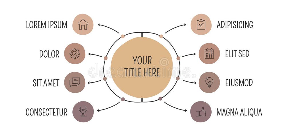 Hand Drawn Mind Map Template Stock Vector - Illustration of information ...