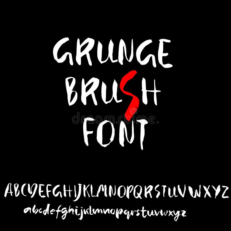 Hand Drawn Modern Brush Font Stock Vector - Illustration of handwritten ...