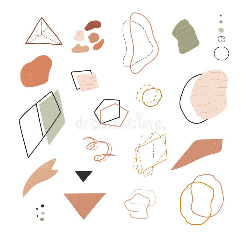 Set of Trendy Abstract Different Shapes. Stock Vector - Illustration of ...