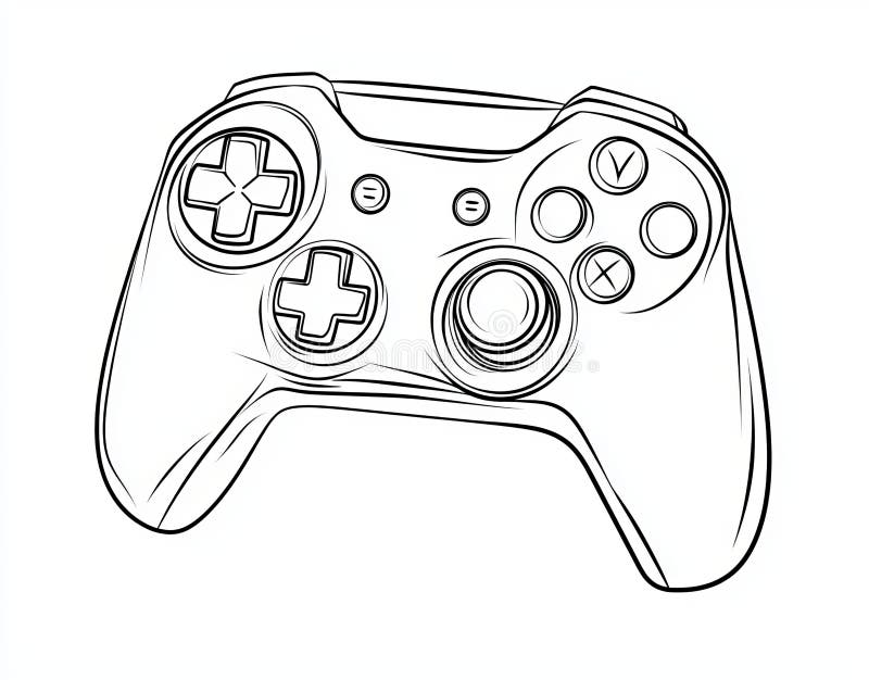 Hand Drawn Modern Illustration of a Joystick. Gamepad, Controller in ...