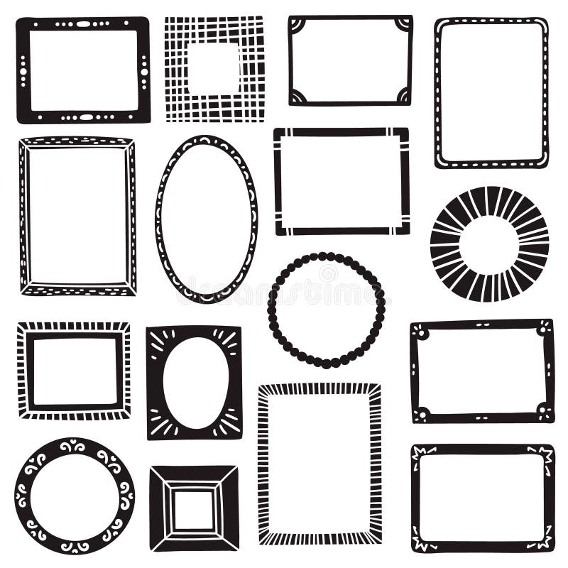 Contemporary Hand Drawn Cartoon Frames Collection Stock Vector ...