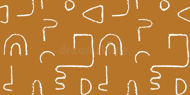 Hand Drawn Monochrome Seamless Pattern. Irregular Chalk Doodle Lines ...