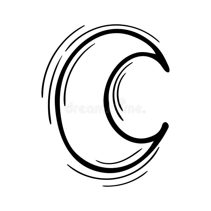 Hand Drawn Moon. Doodle Crescent Moon. Magical Sign Stock Vector ...