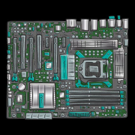 Drawn Motherboard Stock Illustrations – 516 Drawn Motherboard Stock ...