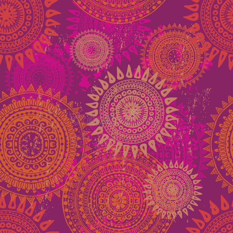 Hand Drawn Motley Endless Ethnic Seamless Pattern Stock Vector ...