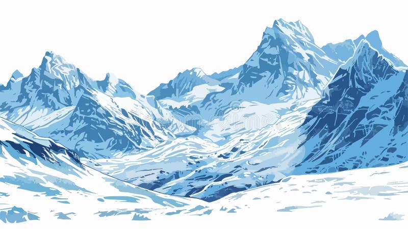 Hand Drawn Mountain Ridge Range Illustration for Design Projects Stock ...