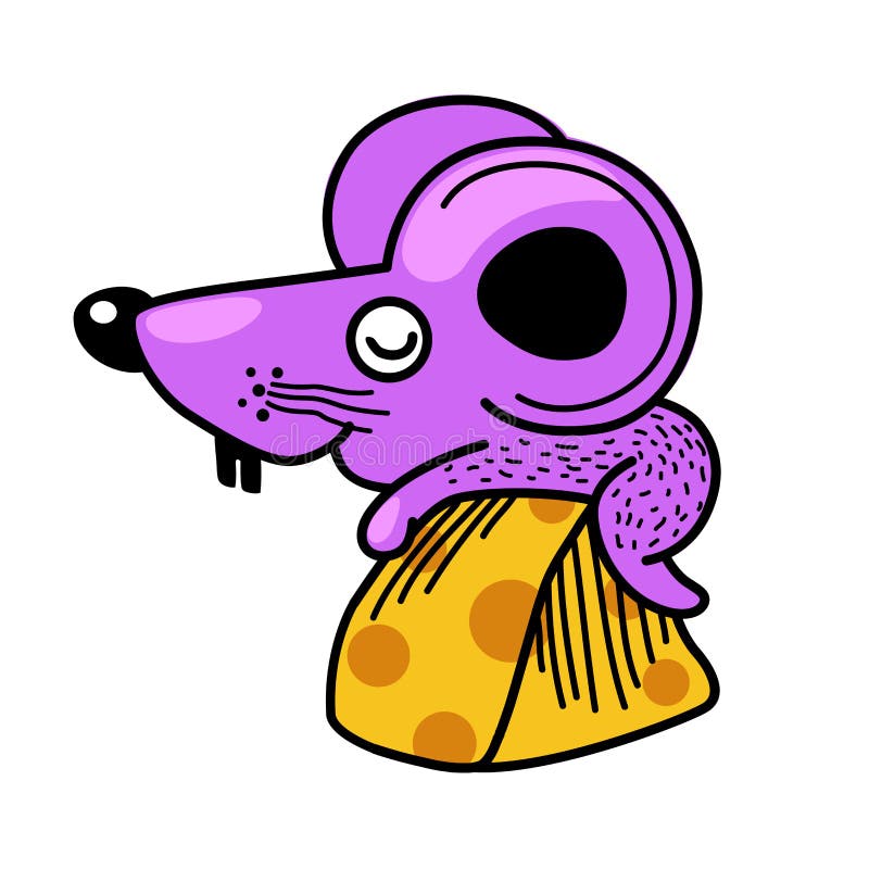 Hand drawn mouse character stock vector. Illustration of outlined ...