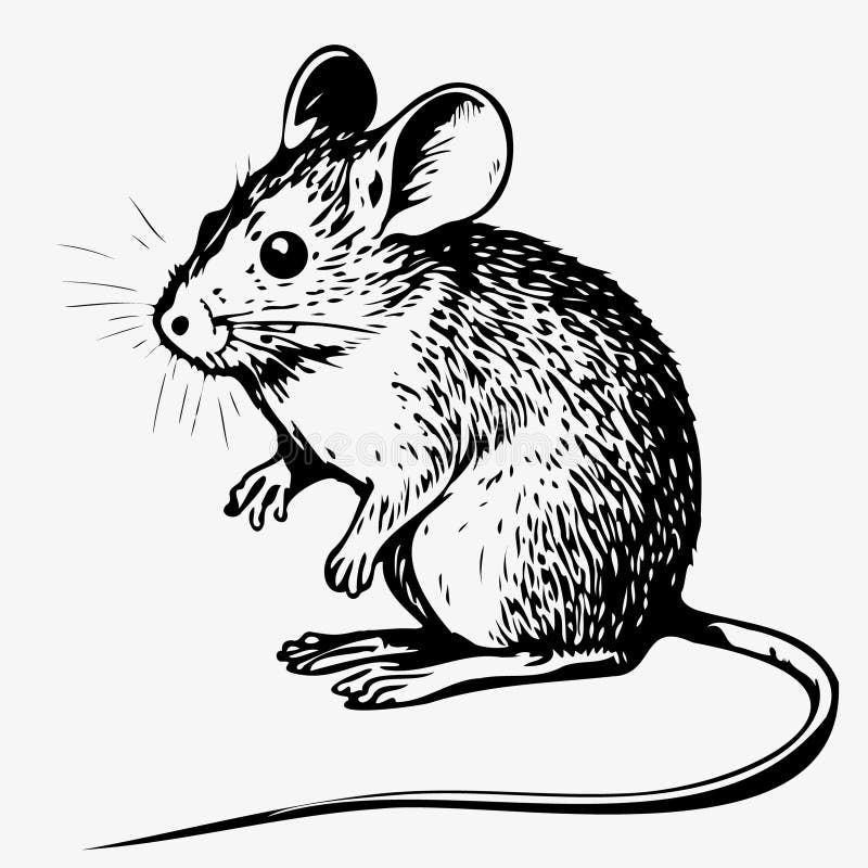 Hand Drawn Mouse or Rat. Sketch, Vector Illustration Stock Vector ...