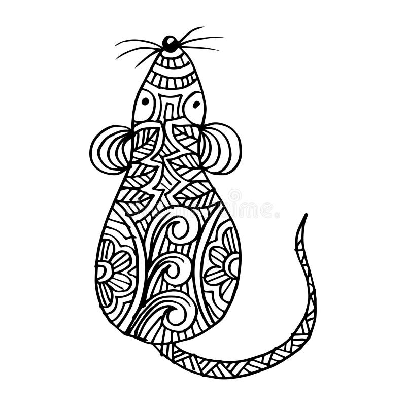 Hand drawn mouse. stock illustration. Illustration of decoration ...