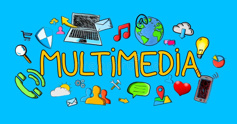 Multimedia illustration stock vector. Illustration of door - 51529585