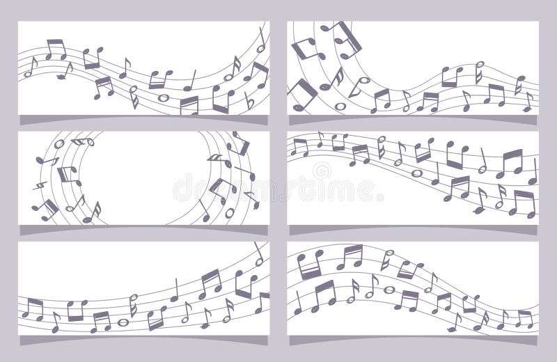 Hand Drawn Music Banner Collection Stock Vector - Illustration of ...