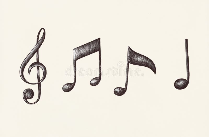 Hand Drawn Music Note Illustration Stock Illustration - Illustration of ... Hand Drawn Music Note Illustration Stock Illustration - Illustration of ...