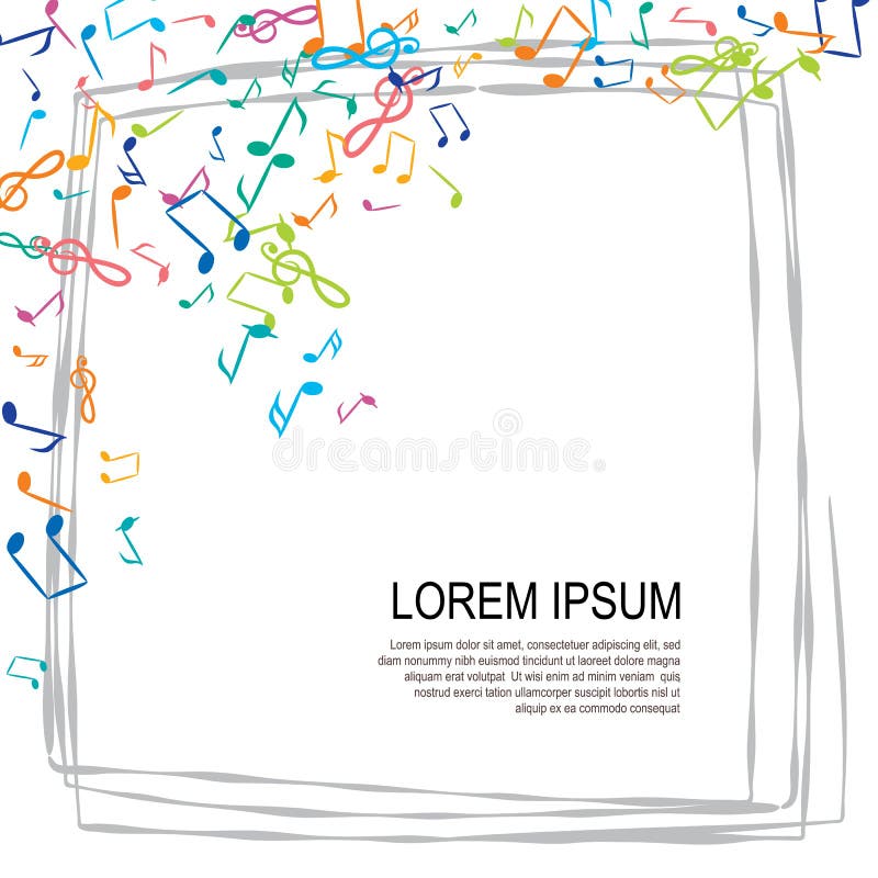 Music Notes Vector Background Stock Vector - Illustration of drawn ...