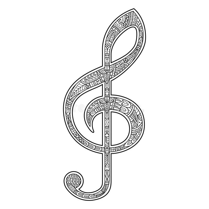 Hand Drawn of Musical Notes in Zentangle Style Stock Vector ...