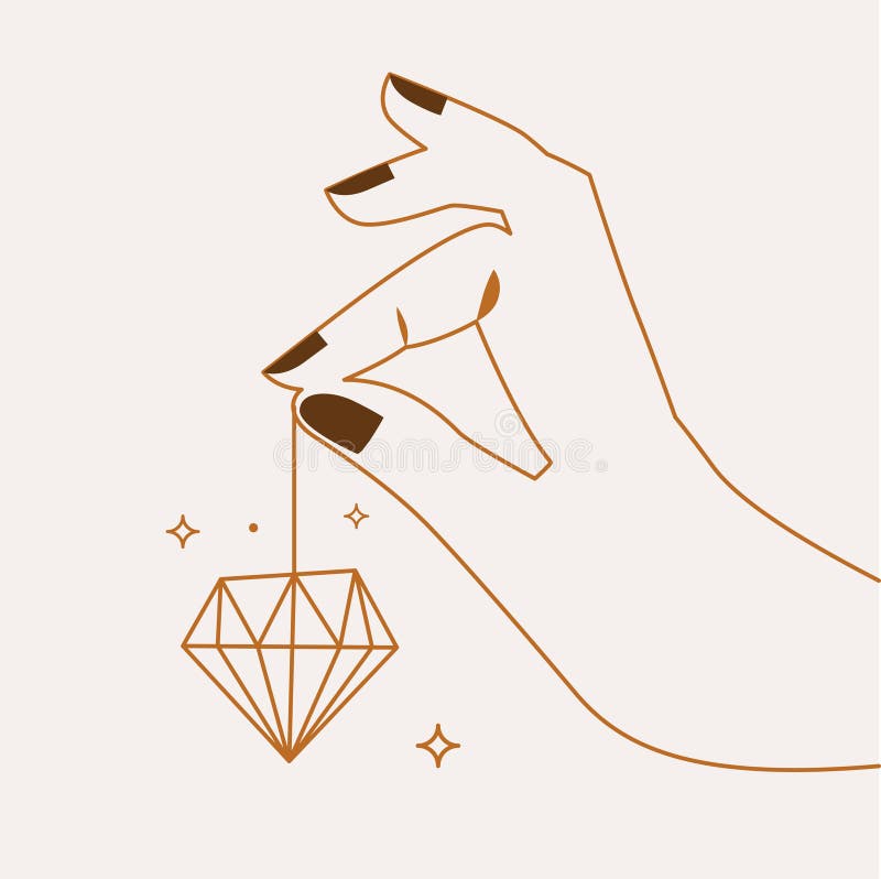 Hand Drawn Nails with Diamond Vector Stock Vector - Illustration of ...