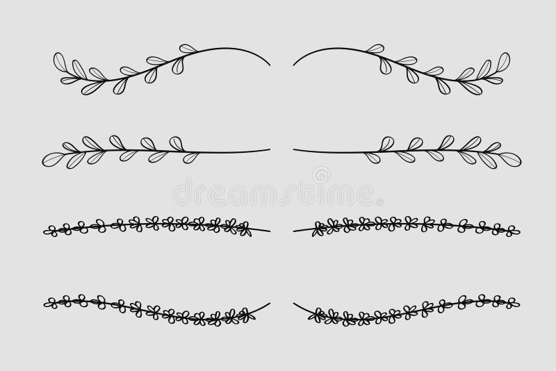 Hand - Drawn Nature Floral Vine Line Divider for Text Layout Separator ...