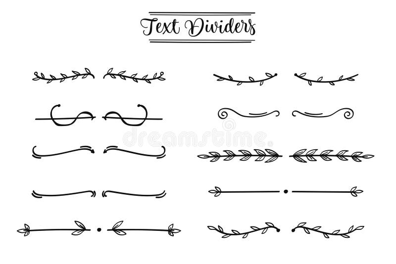 Hand Drawn Nature Text Divider for Text Layout Separator Decoration ...