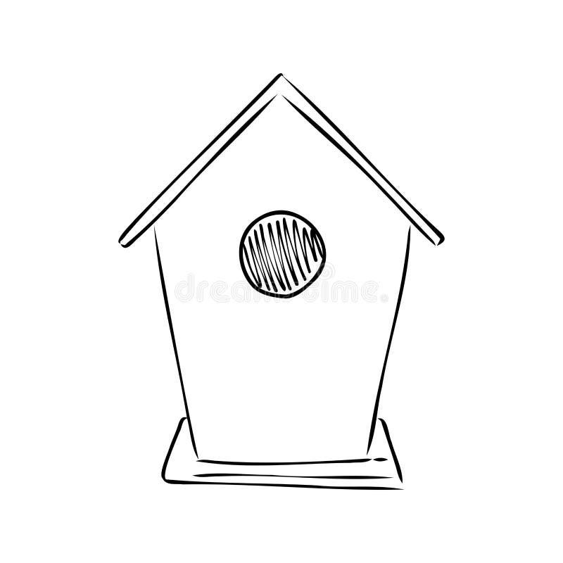 Hand Drawn Nesting Boxes Doodle. Birdhouse in Sketch Style. Vector ...