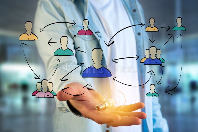 Hand Drawn Network Interaction with Different Group of People on Stock ...