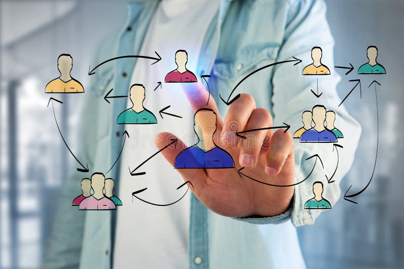 Hand Drawn Network Interaction with Different Group of People on Stock ...