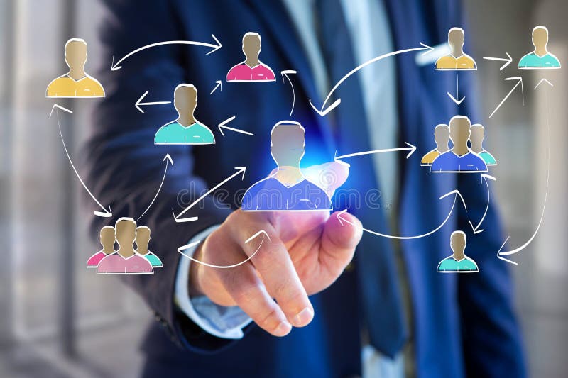 Hand Drawn Network Interaction with Different Group of People on Stock ...