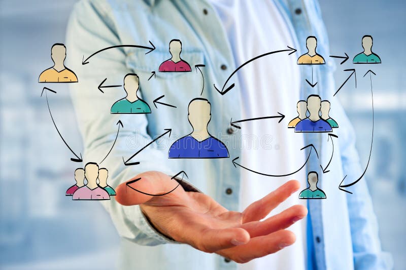 Hand Drawn Network Interaction with Different Group of People on Stock ...