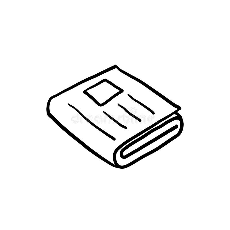 Hand Drawn Newspaper Vector Icon Doodle Stock Vector - Illustration of ...