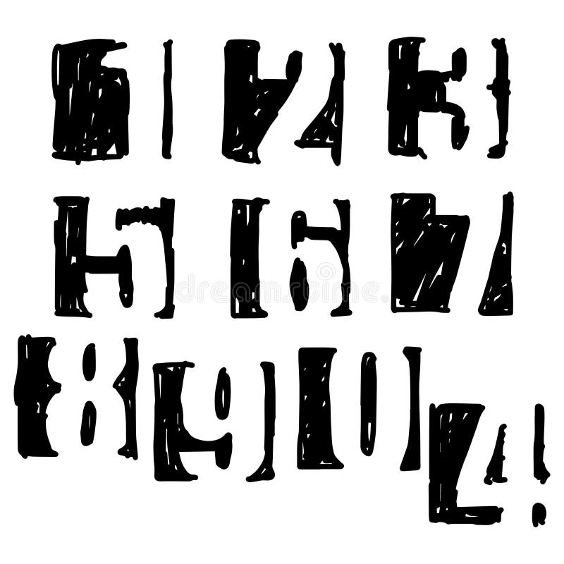 Hand Drawn Numbers. Handwritten Style Numbers, Digital Style Hand-drawn ...