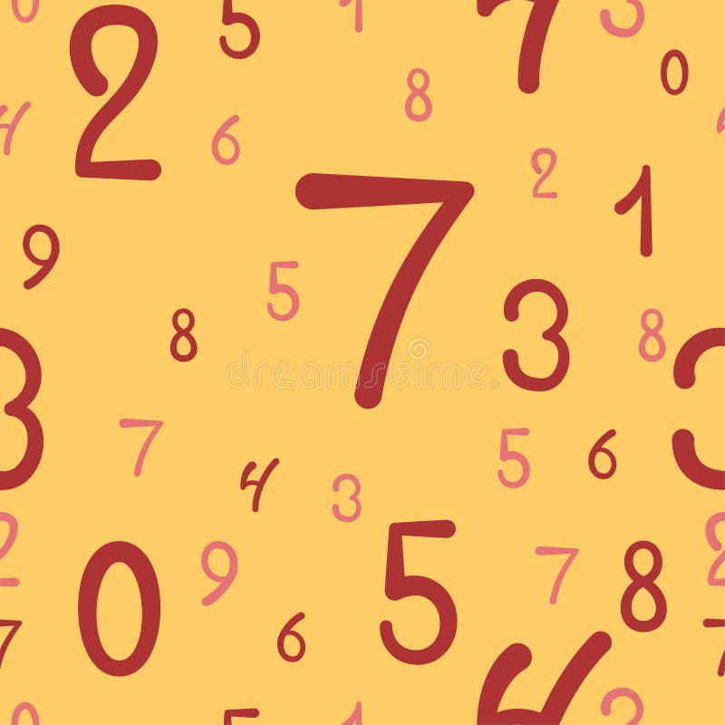 Hand-drawn Numbers Seamless Pattern, Simple Background Stock Vector ...