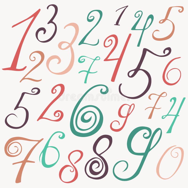 Numbers Hand Written Pattern Stock Vector - Illustration of handwritten ...