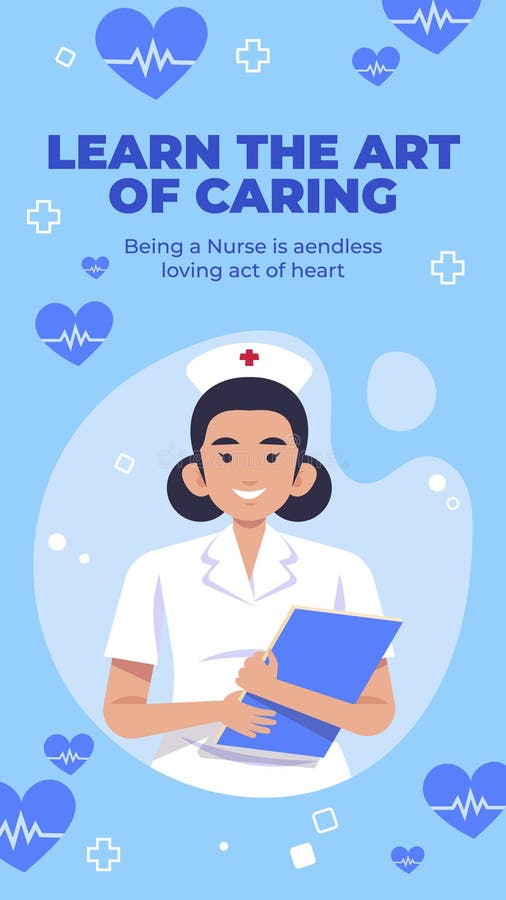 Hand Drawn Nursing School Design Template Vector Illustration Editorial ...