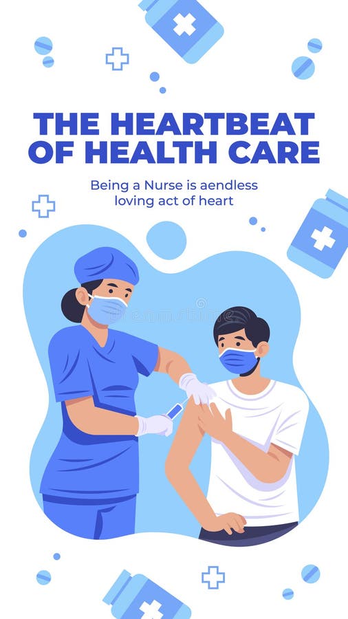 Hand Drawn Nursing School Design Template Vector Illustration Stock ...