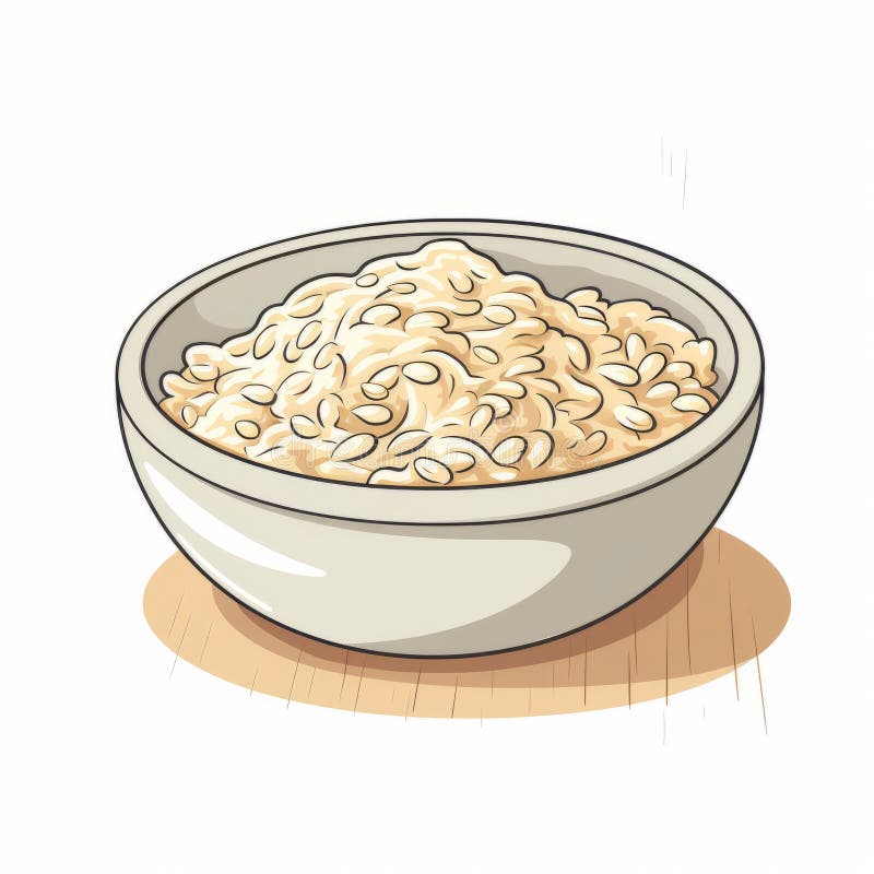 Hand Drawn Oatmeal Cartoon Illustration in Rusticcore Style Stock ...