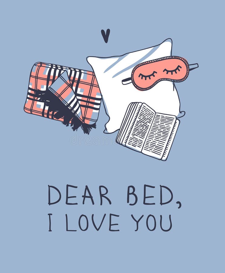 Hand Drawn Objects about Sleep Routines and Text.Vector Cozy ...