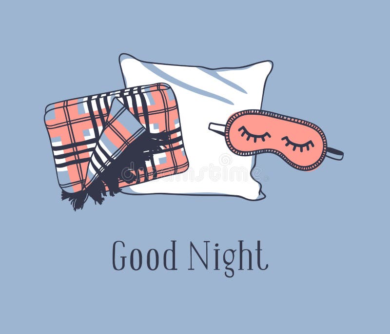 Hand Drawn Objects about Sleep Routines and Text.Vector Cozy ...