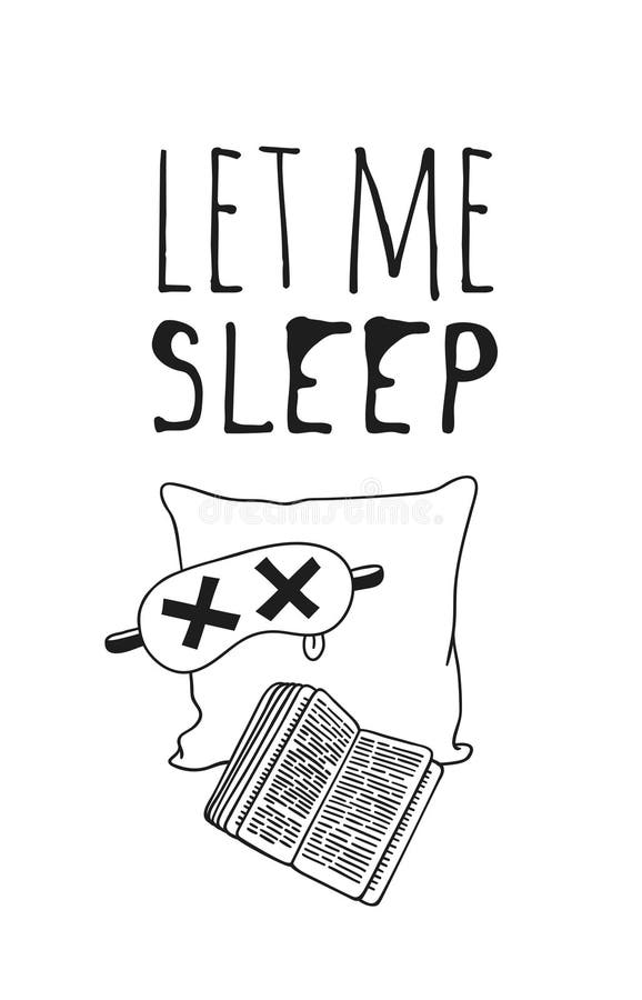 Hand Drawn Objects about Sleep Routines and Text.Vector Cozy ...