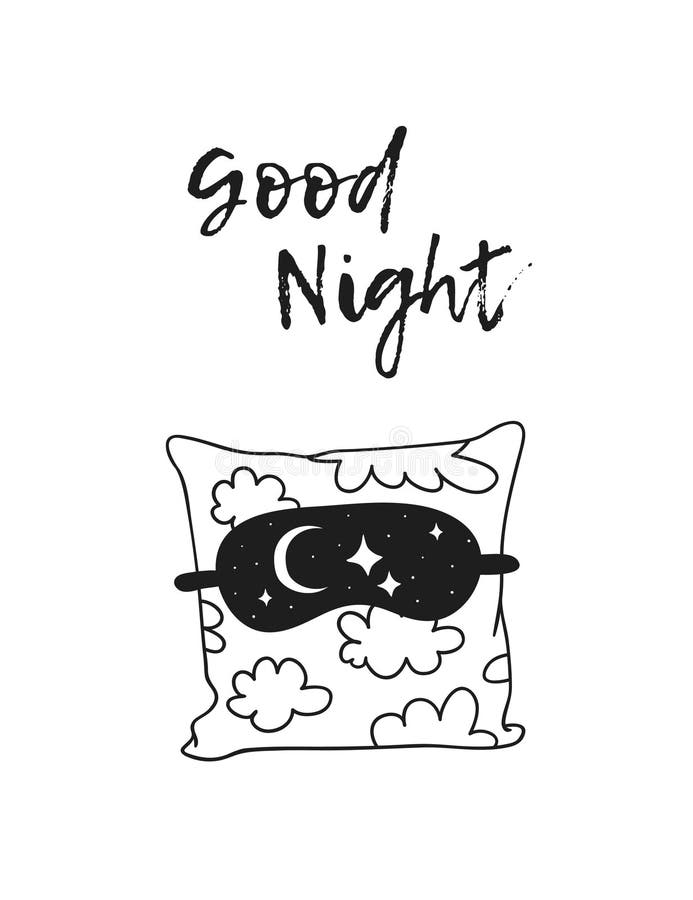 Hand Drawn Objects about Sleep Routines and Text.Vector Cozy ...