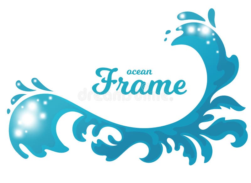Hand Drawn Ocean Wave Stylized As Frame Stock Illustration ...