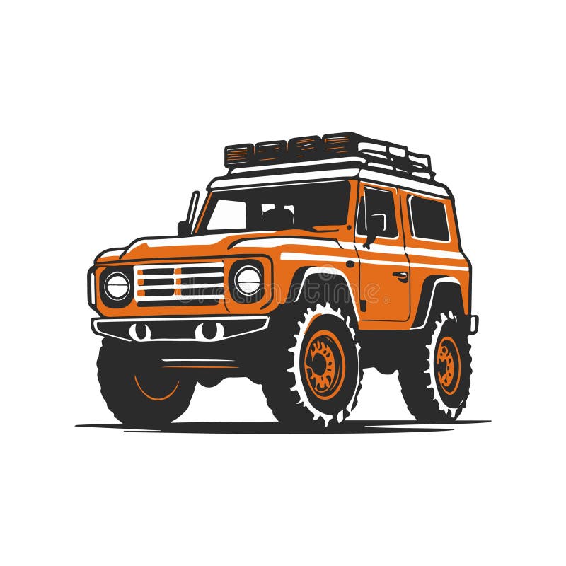 Hand drawn off-road car. stock illustration. Illustration of adventure ...