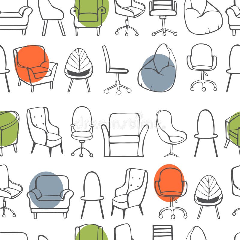 Seamless Pattern Office Chairs Stock Illustrations – 115 Seamless ...